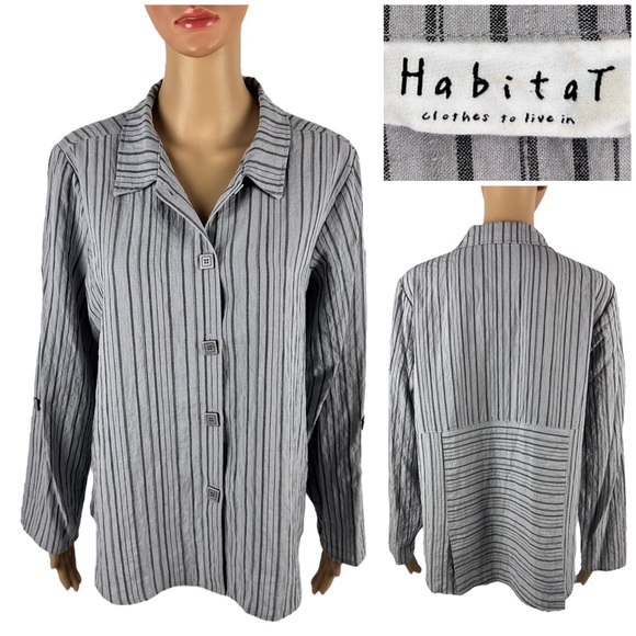 Habitat | Tops | Habitat Clothes To Live In Womens Medium Top Button ...